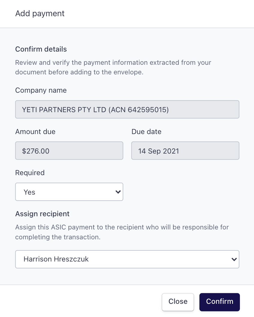 ASIC Payments - Annature Docs | Productlane